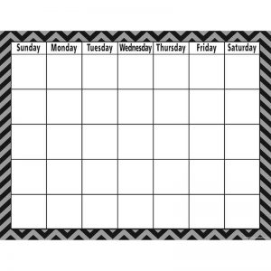 TEACHER CREATED RESOURCES BLACK CHEVRON CALENDAR CHART TCR7581 ...