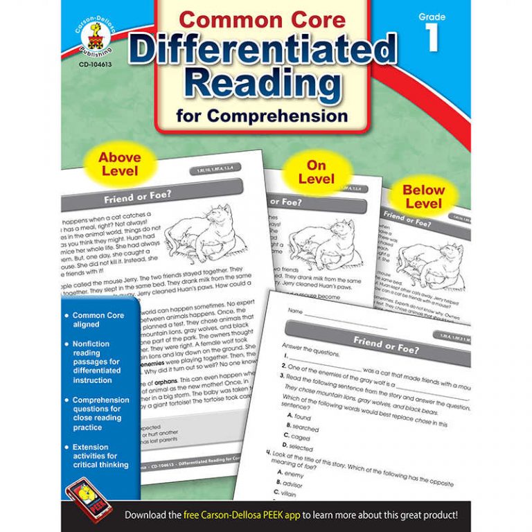 CARSON DELLOSA BOOK 1 DIFFERENTIATED READING FOR COMPREHENSION CD ...