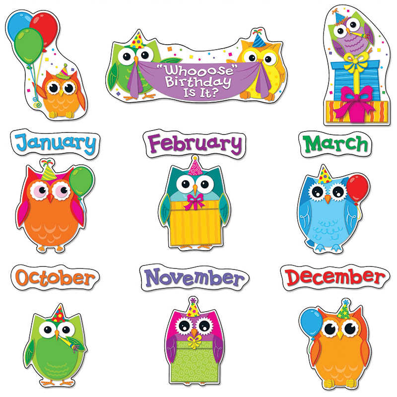 Carson Dellosa Colorful Owls Birthday Bb Set Cd 110227 Teachersparadise