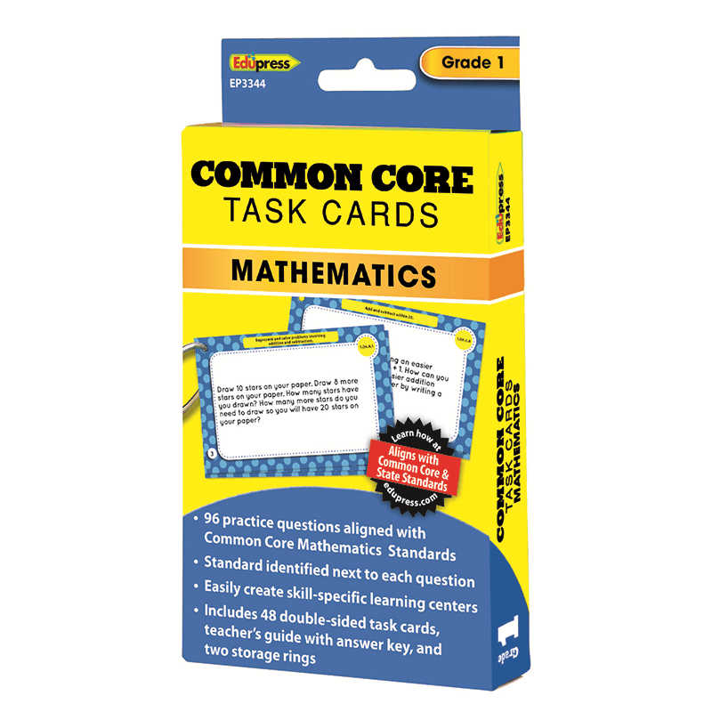 EDUPRESS COMMON CORE MATH TASK CARDS GRADE 1 EP 3344 TeachersParadise