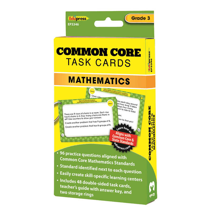 EDUPRESS COMMON CORE MATH TASK CARDS GRADE 3 EP 3346 TeachersParadise EDUPRESS COMMON CORE MATH TASK CARDS GRADE 3 EP 3346 TeachersParadise
