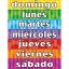 TEACHER CREATED RESOURCES Days Of The Week Spanish Chart TCR7692 ...
