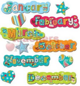 CREATIVE TEACHING PRESS Dots On Turquoise Months Of The Year Headlines ...