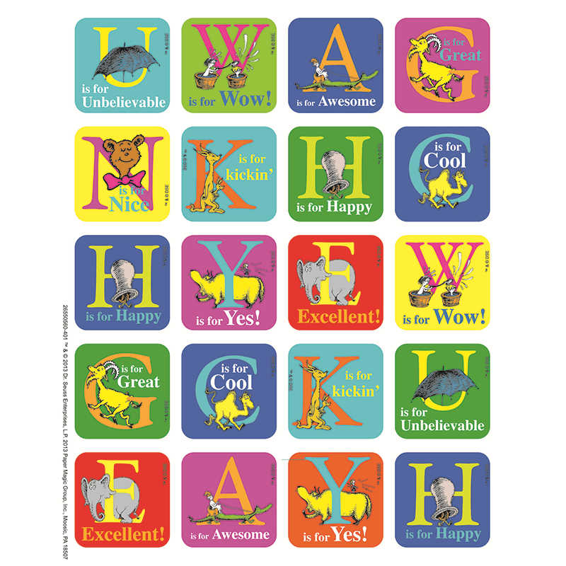EUREKA DR SEUSS ABC THEME STICKERS EU 655056 TeachersParadise EUREKA DR SEUSS ABC THEME STICKERS EU 655056 TeachersParadise