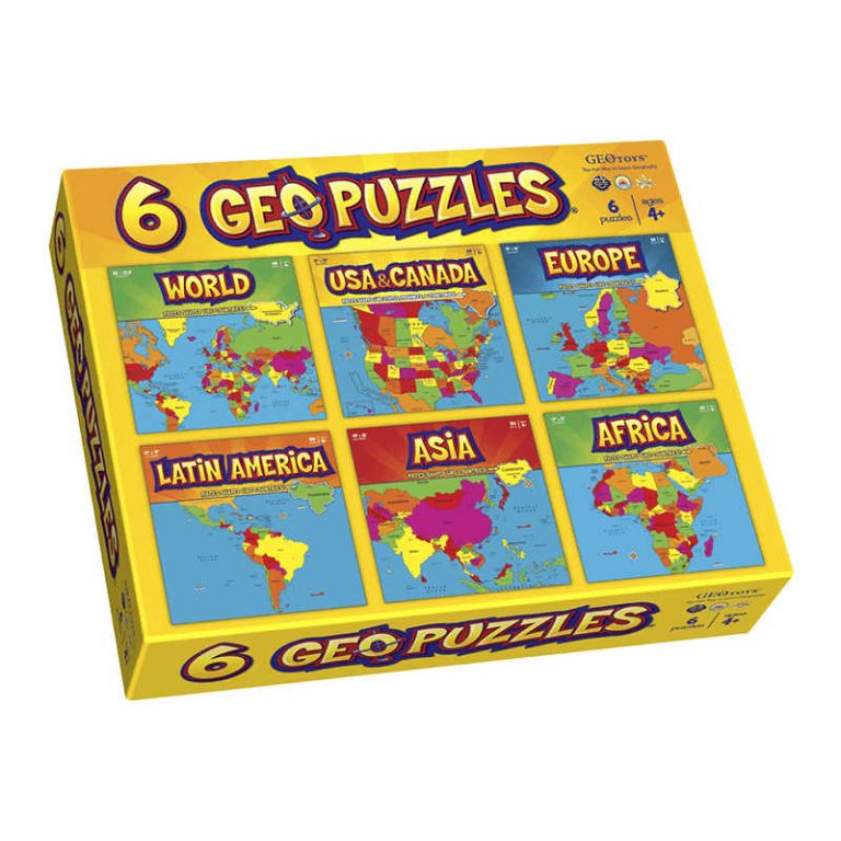 GEOTOYS GEOPUZZLE SET OF 6 GEOPUZZLES PLUS 6 MINI POSTERS GEO137 ...