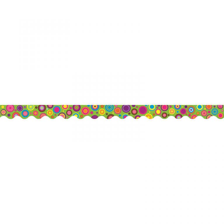 TEACHER CREATED RESOURCES LIME COLORFUL CIRCLES SCALLOPED BORDER TRIM ...
