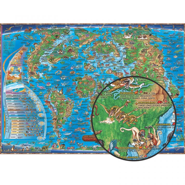 ROUND WORLD PRODUCTS MAP OF THE PREHISTORIC WORLD RWPDM004 ...