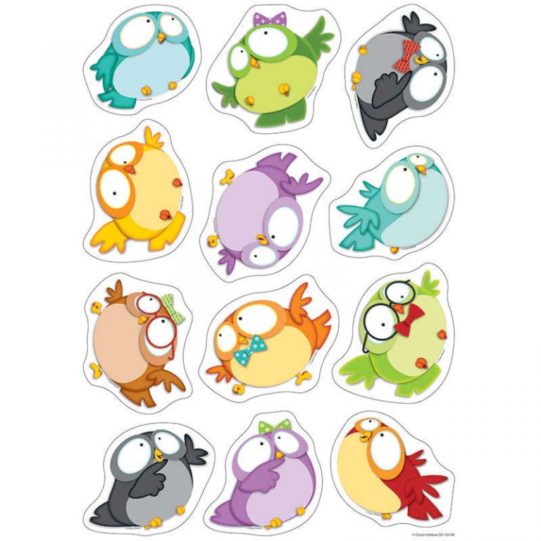 CARSON DELLOSA OWL PALS COLORFUL CUT OUTS CD-120166 - TeachersParadise