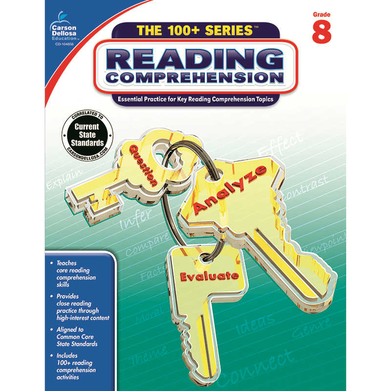 CARSON DELLOSA READING COMPREHENSION GRADE 8 CD 104858 TeachersParadise CARSON DELLOSA READING COMPREHENSION GRADE 8 CD 104858 TeachersParadise