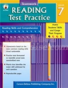 CARSON DELLOSA Teamwork Reading Test Practice Book Grade: 7 CD-104067 ...