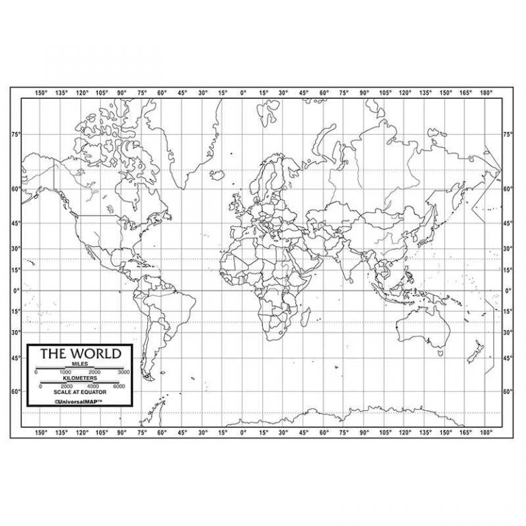 KAPPA MAP GROUP / UNIVERSAL MAPS WORLD OUTLINE MAPS PAPER UNI21220 ...
