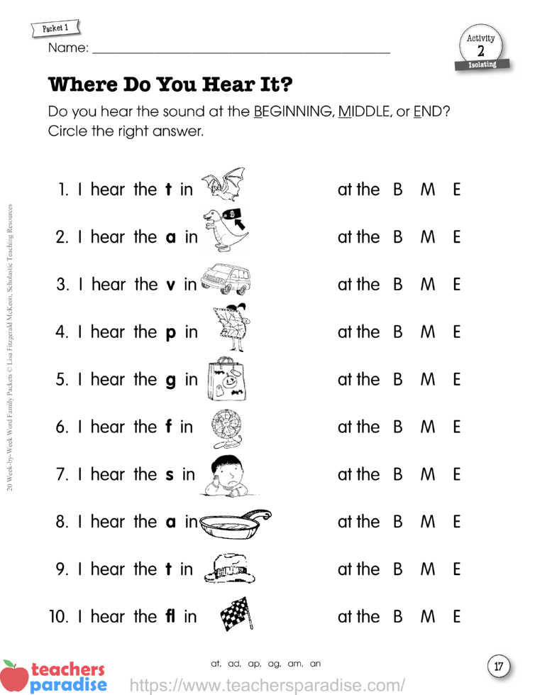 20 Week-by-Week Word Family Learning Packets for Grades K–2 by ...