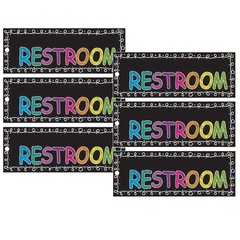 TeachersParadise - Ashley Productions® Chalk Restroom Laminated 2-Sided ...