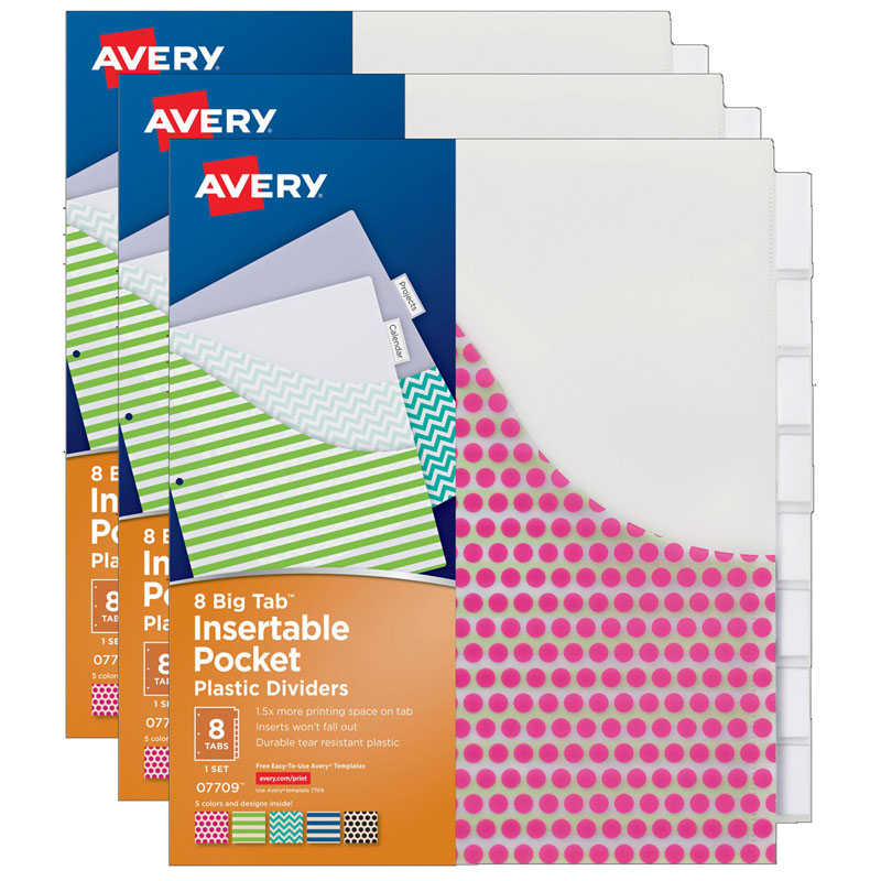 TeachersParadise - Avery® Big Tab™ Pocket Insertable Plastic Dividers ... TeachersParadise - Avery® Big Tab™ Pocket Insertable Plastic Dividers ...