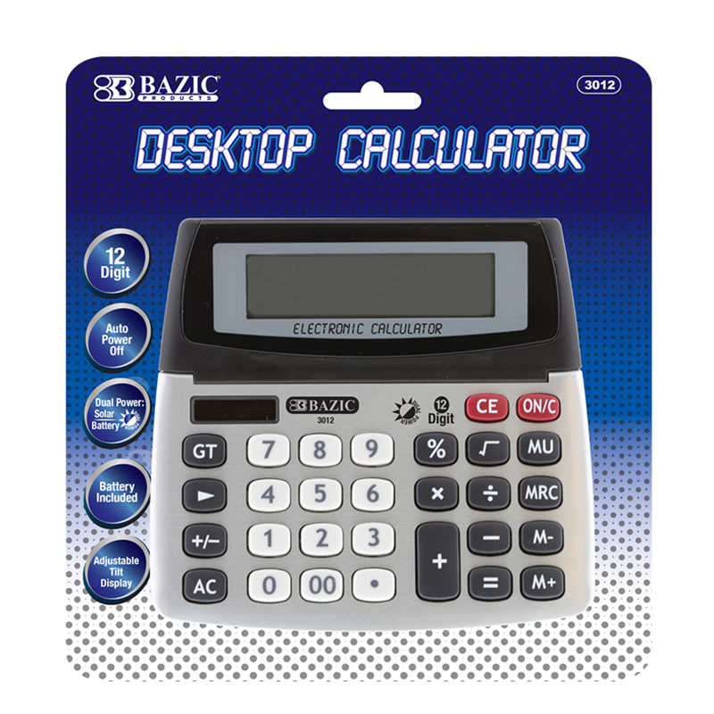 TeachersParadise - Bazic® 12-Digit Dual Power Desktop Calculator with ... TeachersParadise - Bazic® 12-Digit Dual Power Desktop Calculator with ...