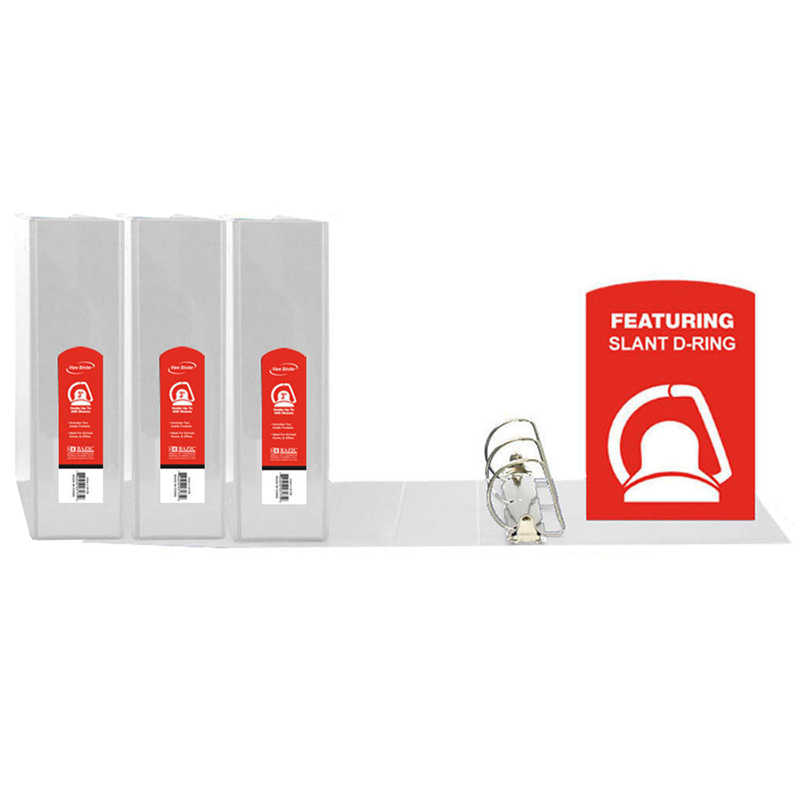 TeachersParadise - Bazic® Slant D Ring View Binder with 2 Pockets, 3 ...