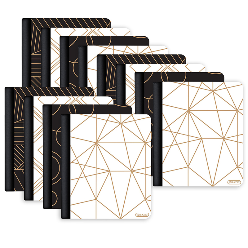 Teachersparadise Bazic Products® Geometric Composition Book Assorted Covers 80 Sheets 160