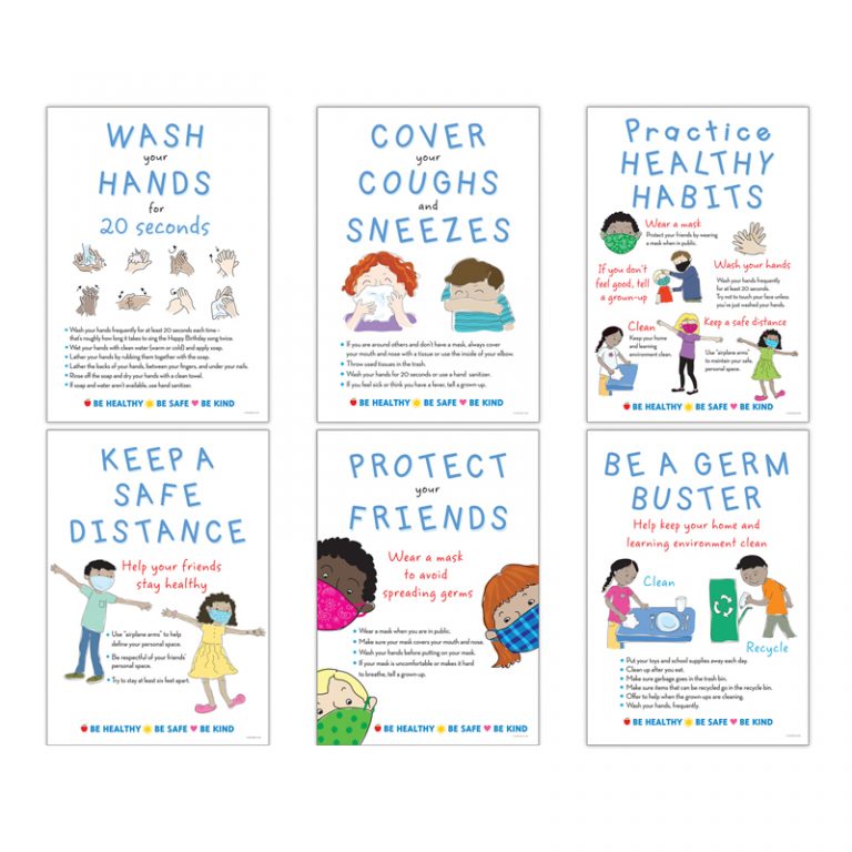TeachersParadise - Barker Creek Be Healthy, Be Safe, Be Kind, 6-Poster ...