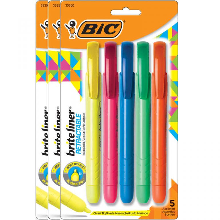 TeachersParadise - BIC® Brite Liner® Retractable Highlighter, Chisel ...