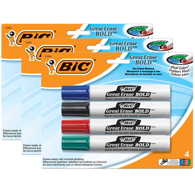 TeachersParadise - BIC® Great Erase® BOLD Dry Erase Marker, Tank Style ...