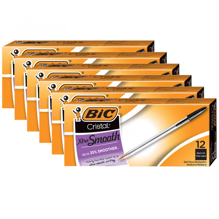 TeachersParadise - BIC® Cristal® Xtra Smooth Ballpoint Pen, Medium Point (1.0mm), Black, 12 Per ...