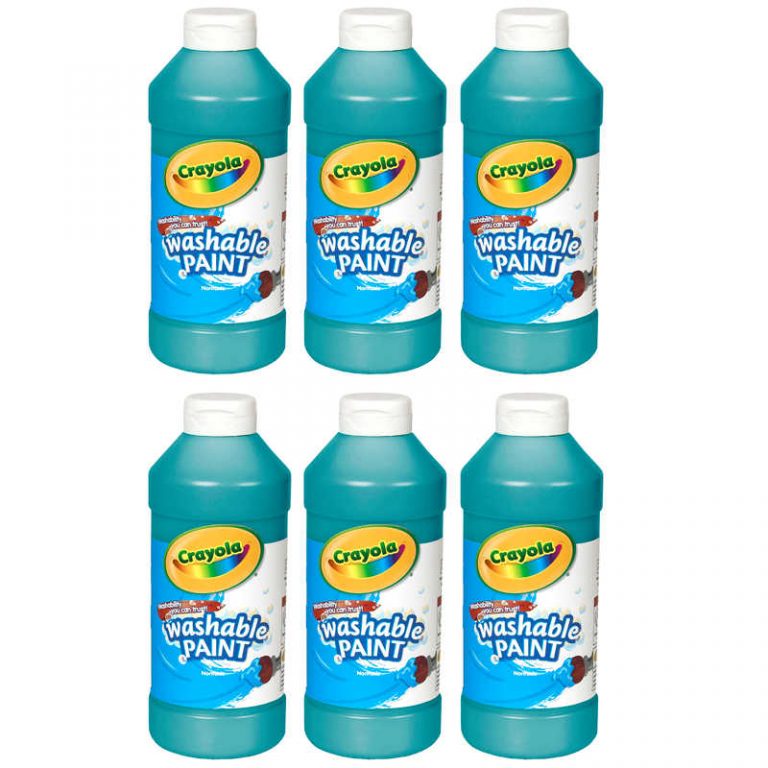 TeachersParadise - Crayola® Washable Paint, Turquoise, 16 oz., Pack of ...