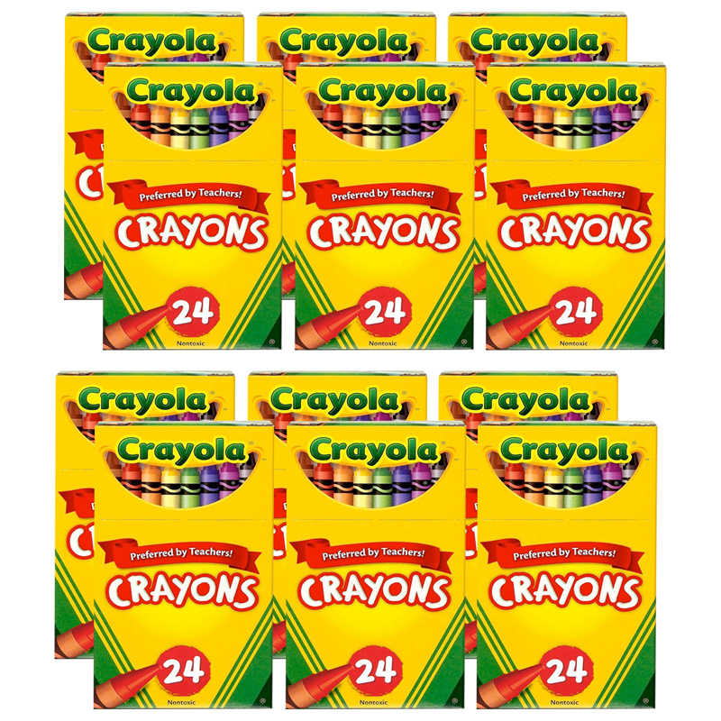 TeachersParadise - Crayola® Crayons, Regular Size, 24 Per Box, 12 Boxes ...