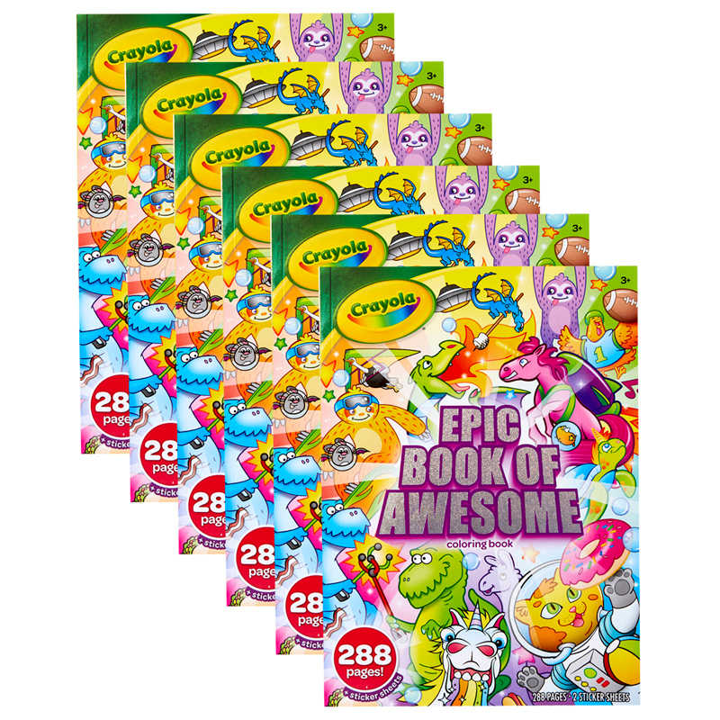 TeachersParadise - Crayola® Epic Book of Awesome 288-Page Coloring Book ...