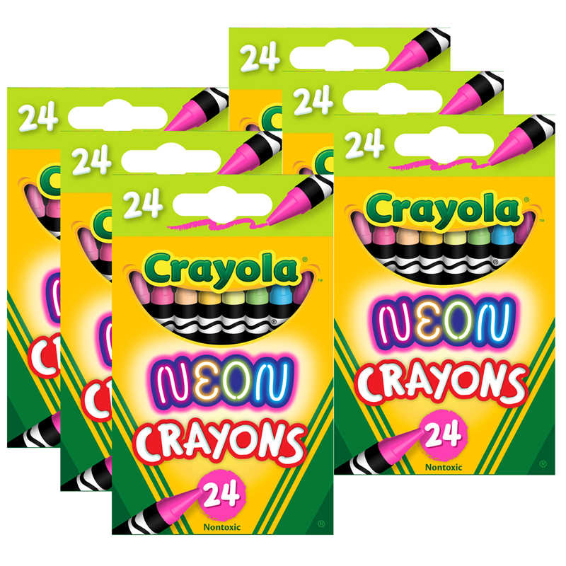 TeachersParadise - Crayola® Neon Crayons, 24 Per Pack, 6 Packs ...