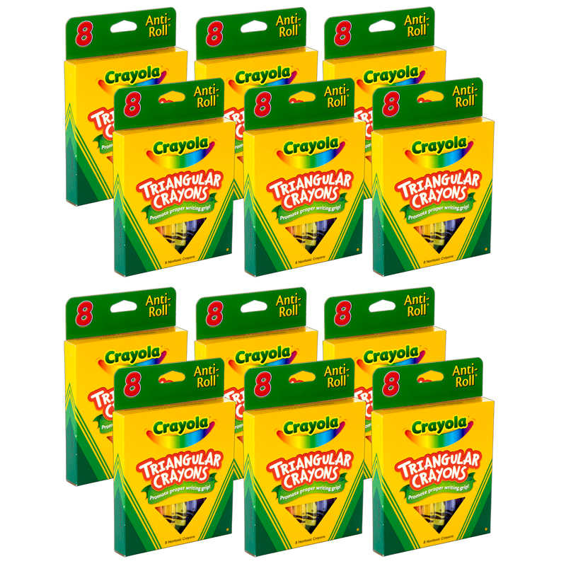 TeachersParadise - Crayola® Triangular Anti-Roll Crayons, 8 Per Box, 12 ...