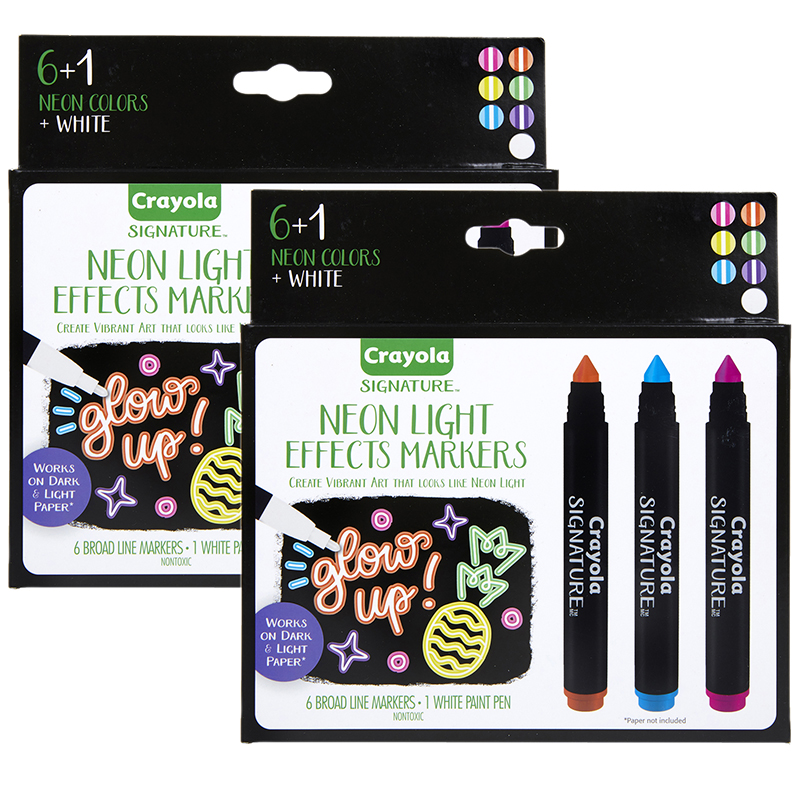 TeachersParadise - Crayola Signature Neon Light Effect Markers, 7 Per ...