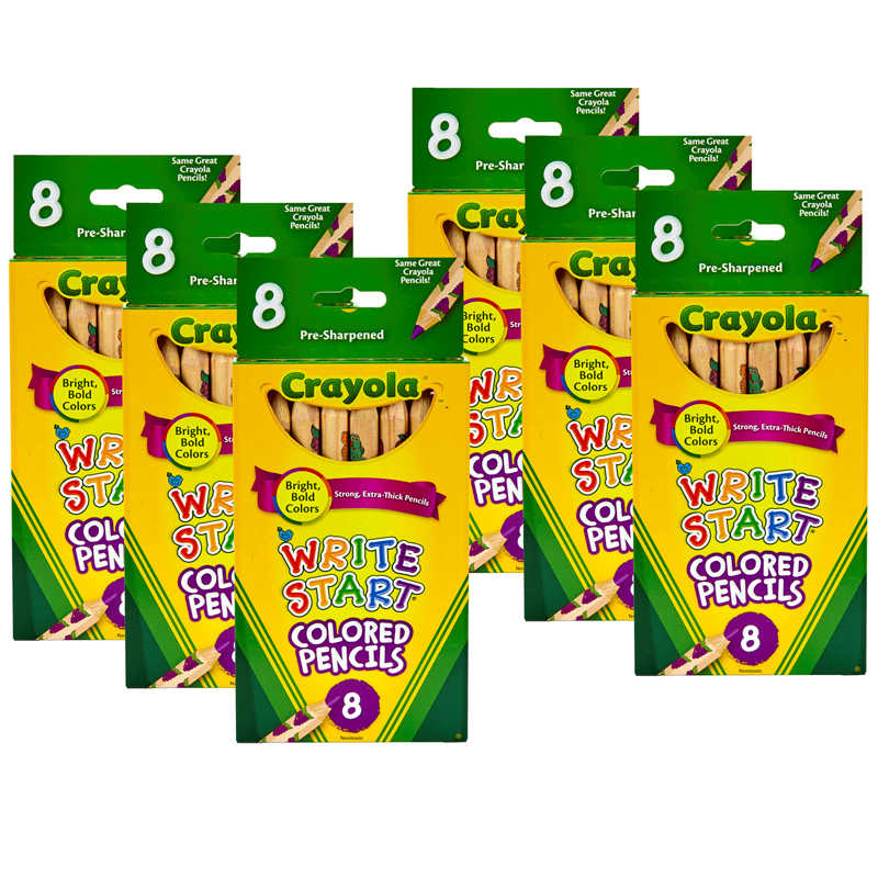 TeachersParadise - Crayola® Write Start® Colored Pencils, 8 Per Box, 6 ...