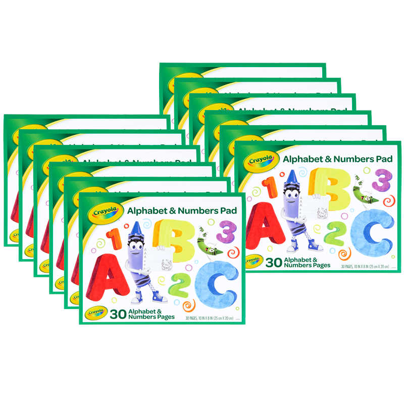 TeachersParadise - Crayola® Alphabet & Numbers Pad, Pack of 12 ...