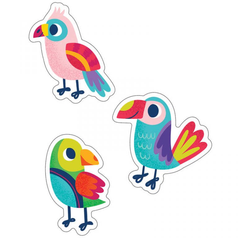Teachersparadise Carson Dellosa Education One World Parrots Cut Outs