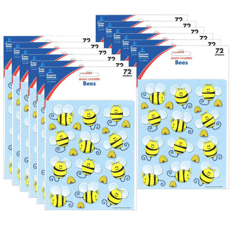 TeachersParadise - Carson Dellosa Education Bees Shape Stickers, 72 Per ...