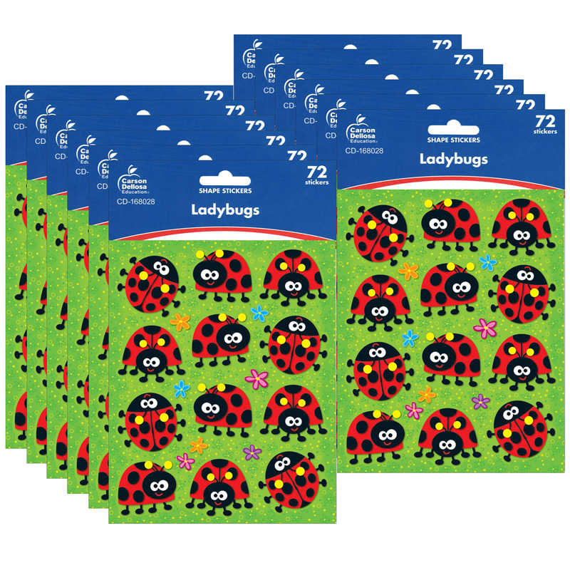 TeachersParadise - Carson Dellosa Education Ladybugs Shape Stickers, 72 ...