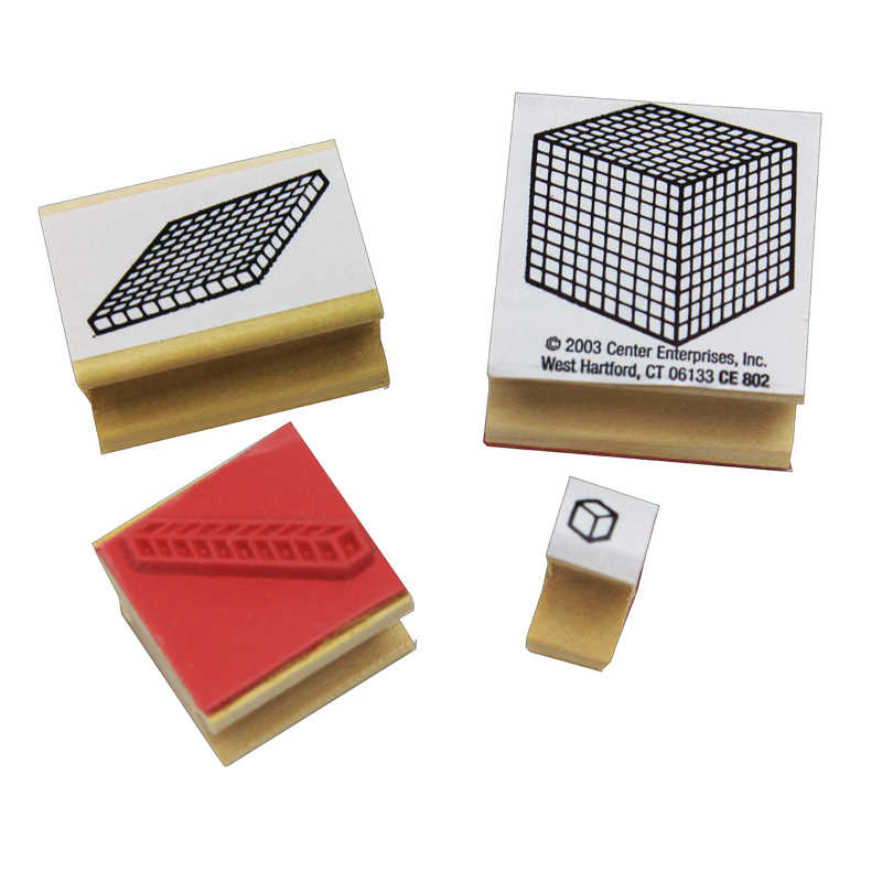TeachersParadise - Ready 2 Learn® Base 10 Block Stamps, Set of 4 - CE-802