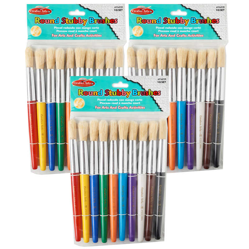 TeachersParadise - Charles Leonard Creative Arts Stubby Round Brushes ...