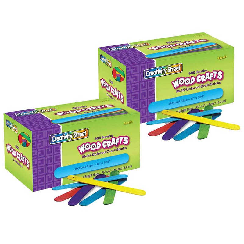 TeachersParadise - Creativity Street® Jumbo Craft Sticks, Bright Hues ...