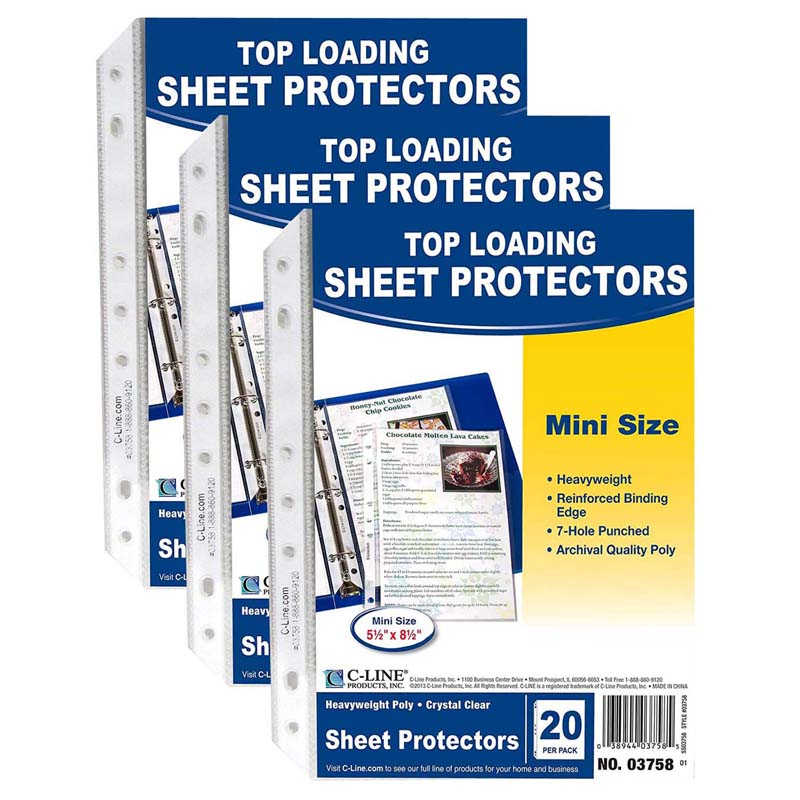 TeachersParadise - C-Line® Mini Size Top Loading Poly Sheet Protectors ...