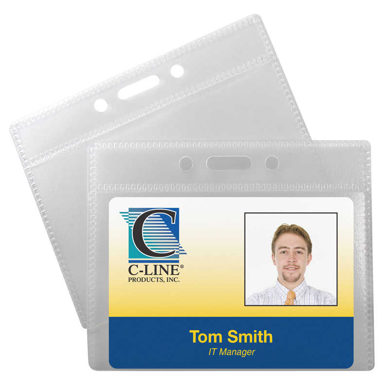 TeachersParadise - C-Line® Poly ID Badge Holders, Horizontal, Pack of ...