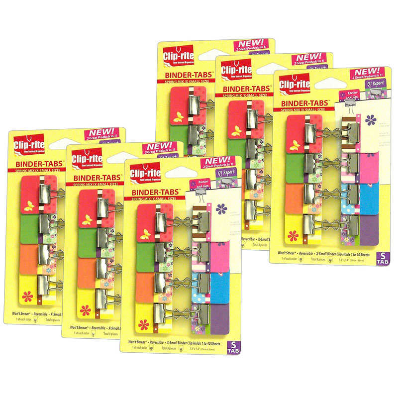 TeachersParadise - Clip-rite Binder-Tabs with Small Clips, Spring ...