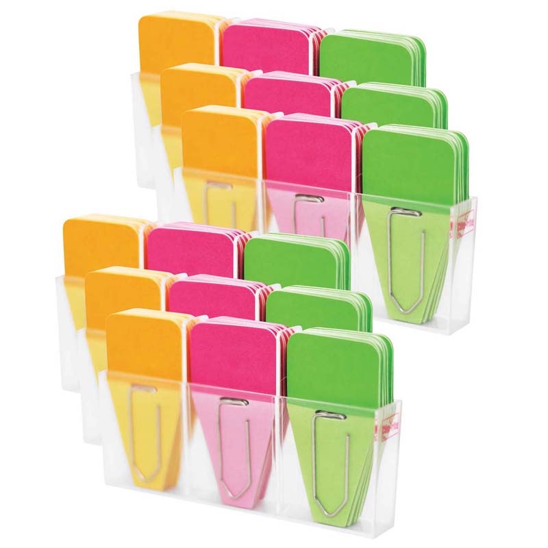 TeachersParadise - Clip-rite Clip-Tabs, Solid, Pink/Green/Orange, 24 ...