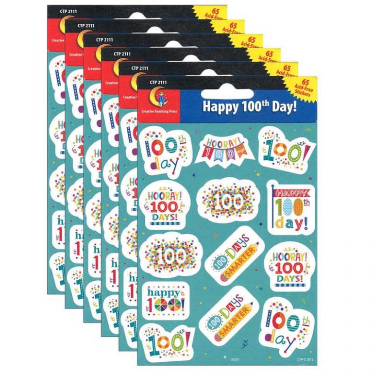 TeachersParadise - Creative Teaching Press® Happy 100th Day! Stickers ...