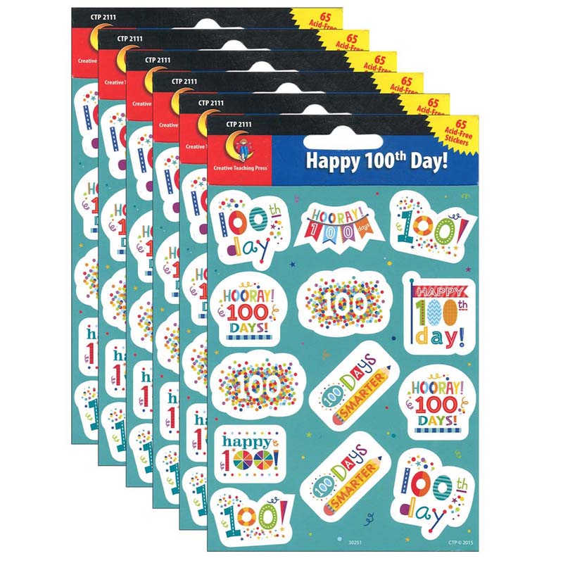 TeachersParadise - Creative Teaching Press® Happy 100th Day! Stickers ...