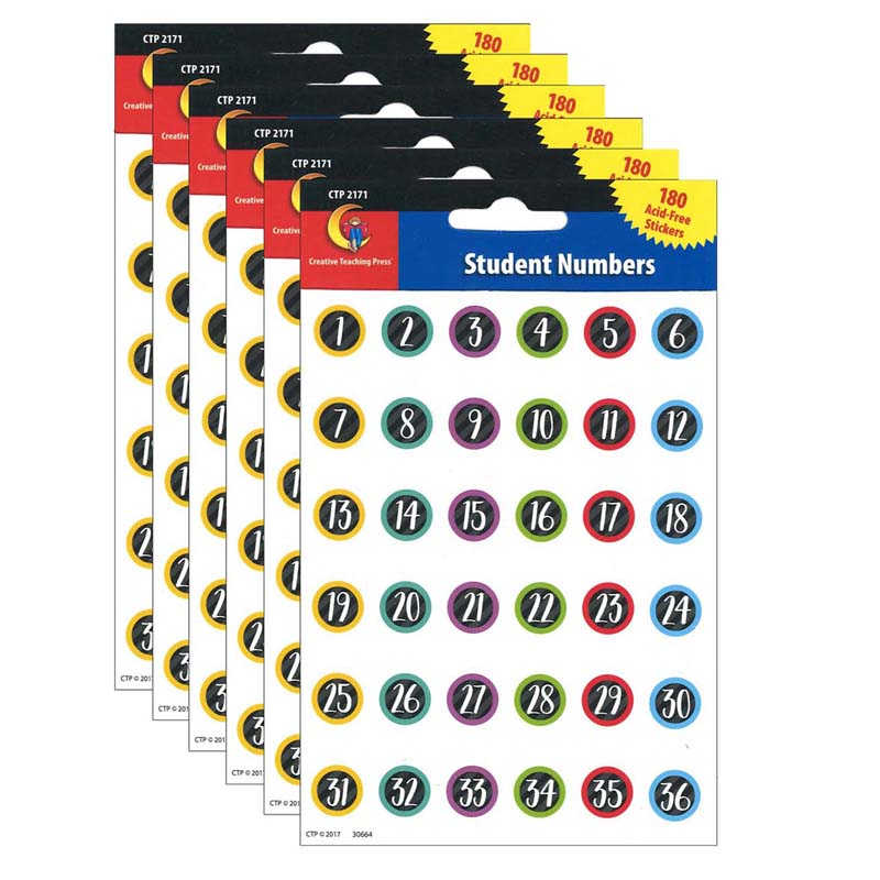 TeachersParadise - Creative Teaching Press® Stickers Numbers 1-36, 180 ...