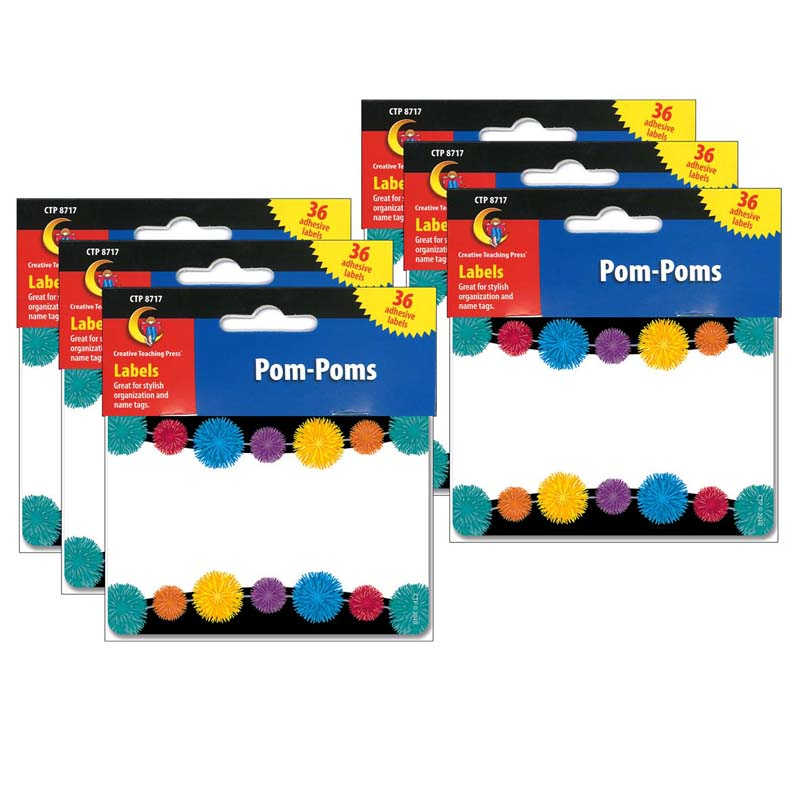 TeachersParadise - Creative Teaching Press® Pom-Poms Name Tag Labels ...