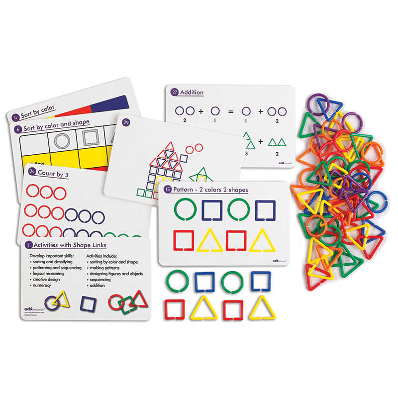 TeachersParadise - Edx Education® Shape Link Activity Set, 360 Piece ...