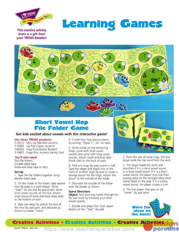 Creative Activities Learning Games by TREND enterprises - TeachersParadise