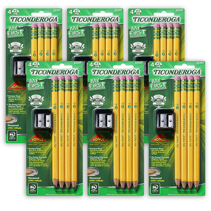 TeachersParadise - Ticonderoga® My First Pencils, Sharpened, 4 Per Pack ...